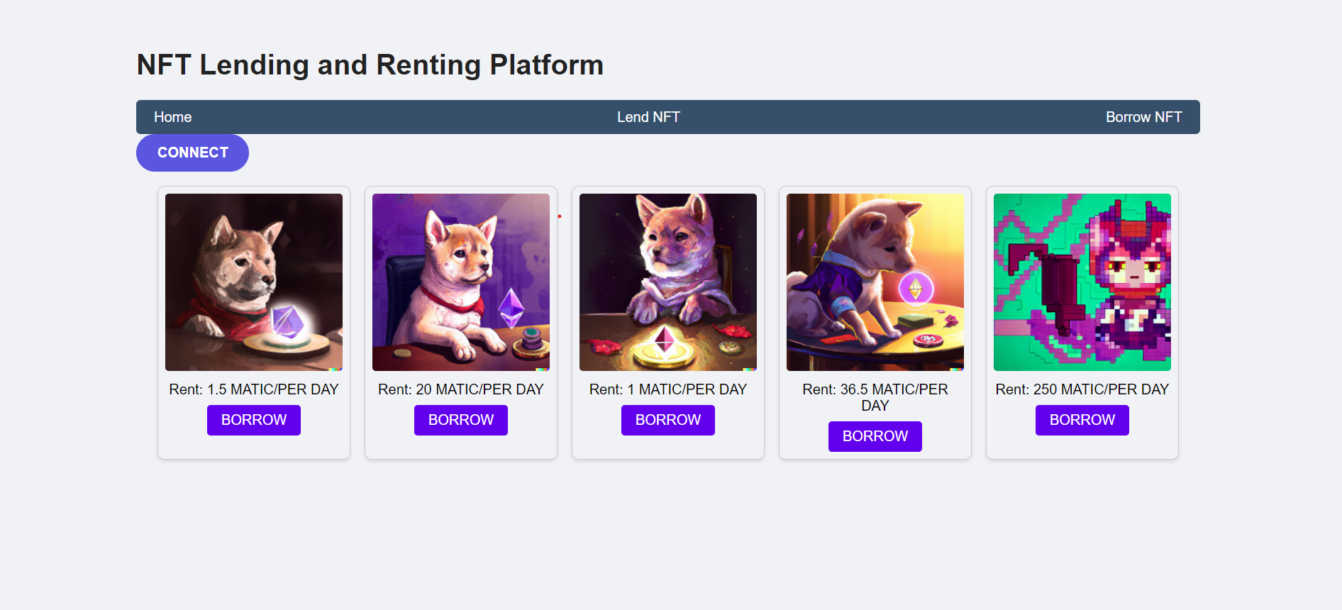 GitHub - gaurav-11018/NFT-Lending-and-Renting-Platform: DApp for ...