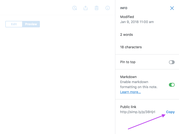 Copy link for published note doesn't work in markdown preview · Issue #690 · Automattic ...