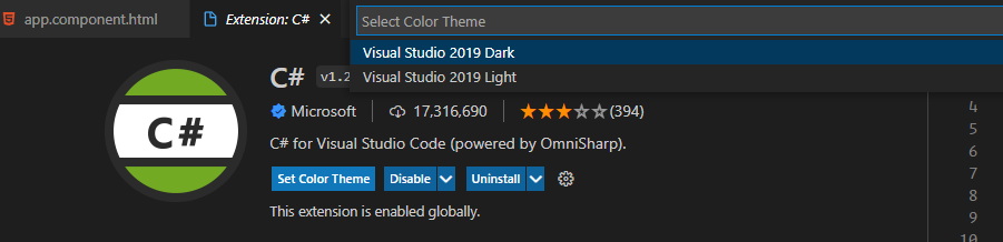 Support for Visual Studio 2019 Dark theme · Issue #52 · ghaschel/vscode-angular-html · GitHub