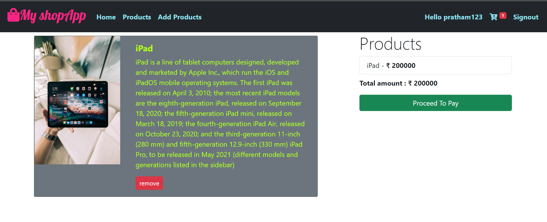 GitHub - prathamsm7/my-shopping-cart: E-Commerce Website with payment ...