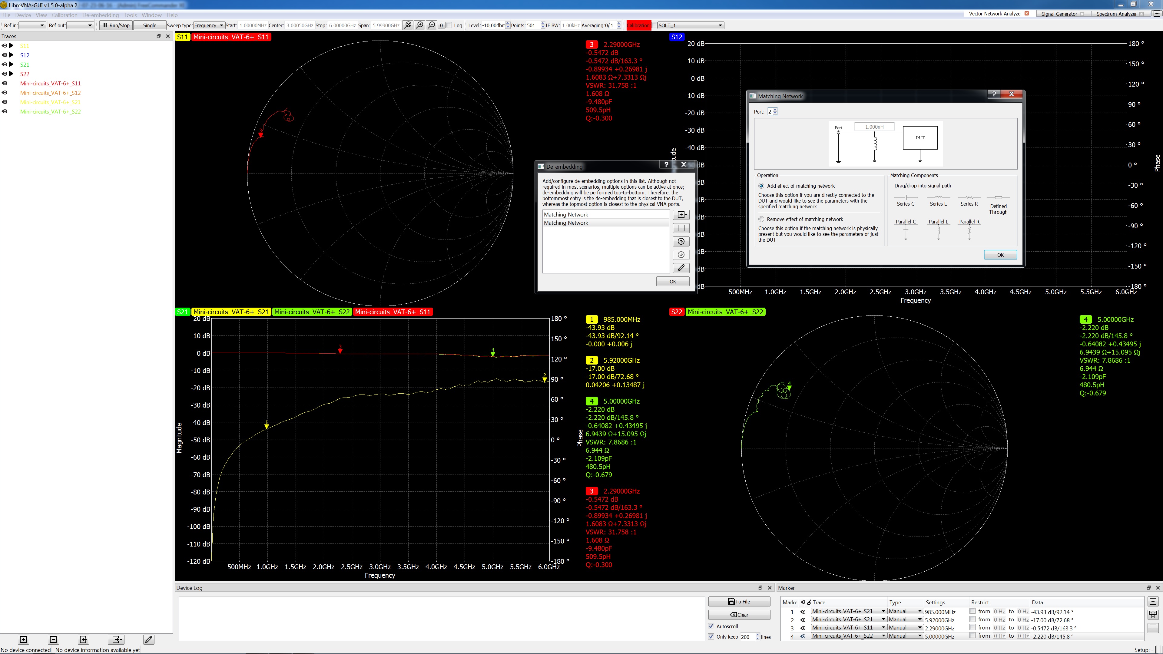 Add to the Matching Network menu the parallel defined in the touchstone ...