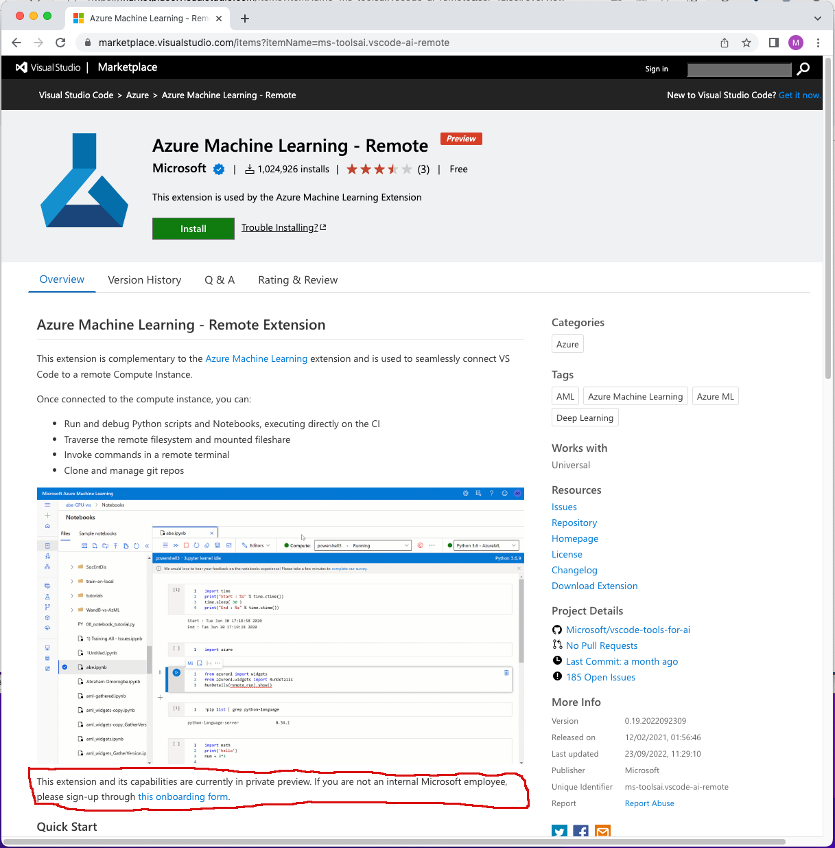 VS Code Tools for AI Remote: Wrong information about extension being private · Issue #1729 ...