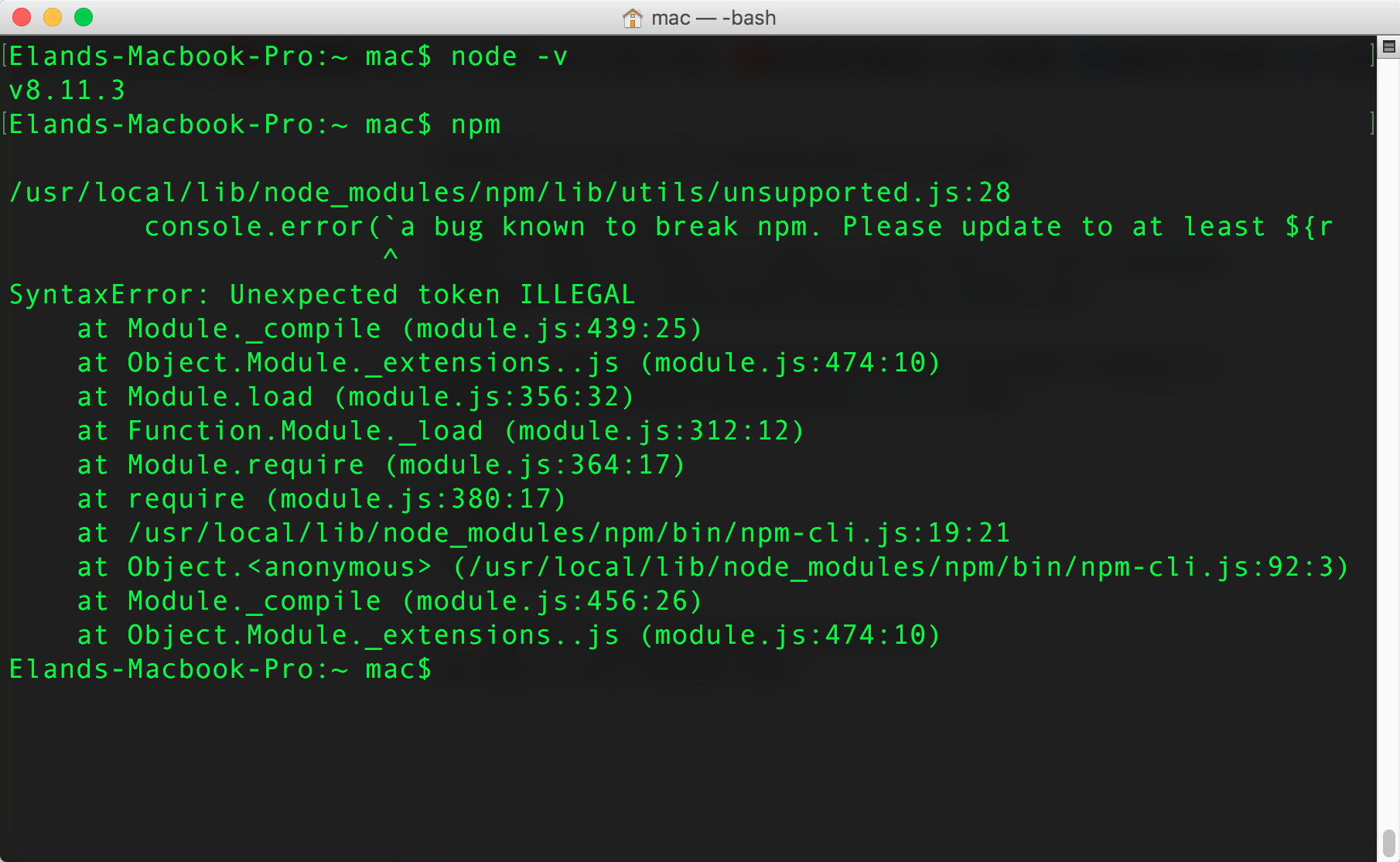 Issue running npm · Issue #21566 · nodejs/node · GitHub