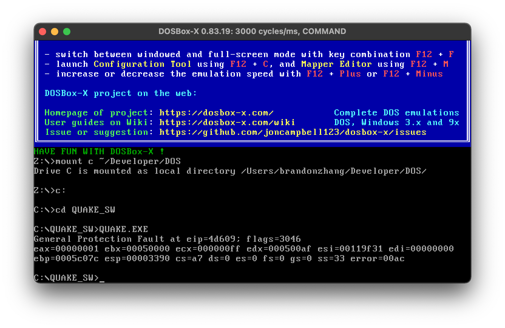 macOS arm64 version does not run Quake · Issue #3043 · joncampbell123/dosbox-x · GitHub