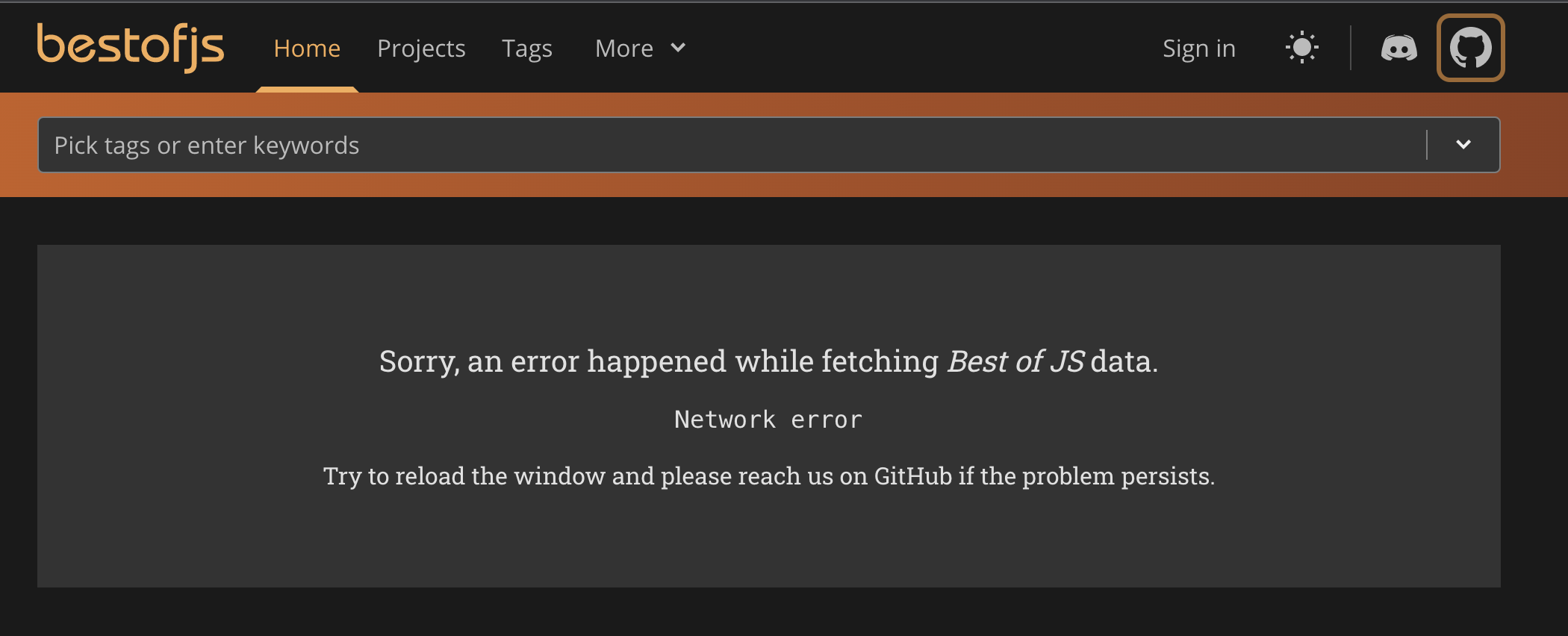 The site has been inaccessible · Issue #156 · bestofjs/bestofjs · GitHub