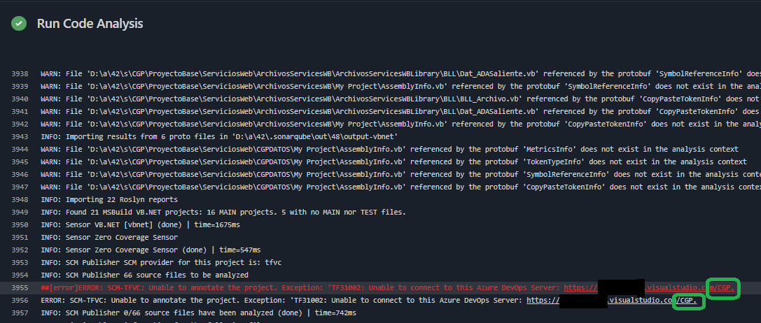 SCM-TFVC: Unable to annotate the project. Exception: 'TF30063: You are not authorized to access ...