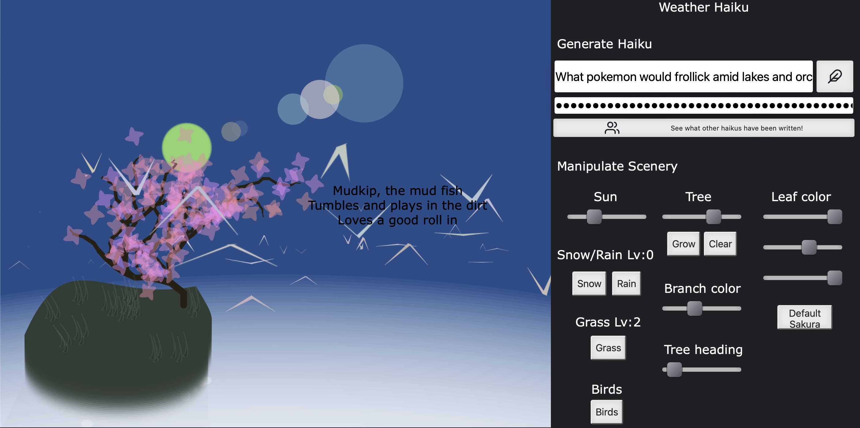 GitHub - haozujz/weather-haiku: Haiku generator with GPT-3. 3D Tree ...