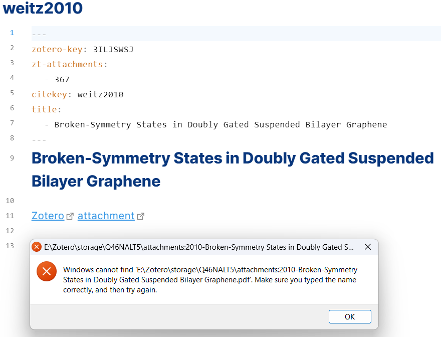 Bug Incorrect Pdf File Link Generated When Using Zotfile In Zotero · Issue 151 · Pkm Er