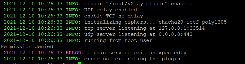 新手询问 rookie questions about Permission Denied · Issue #264 · shadowsocks/v2ray-plugin · GitHub