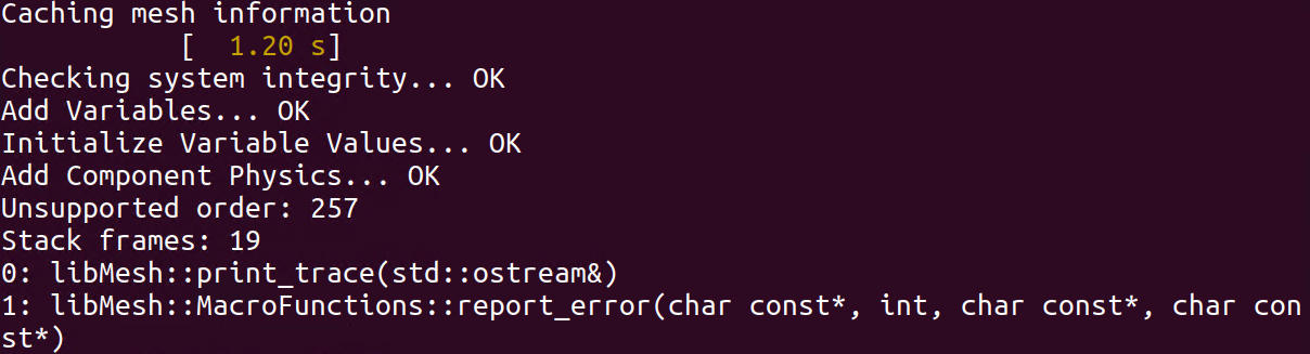 Unsupported Order: 257 · idaholab moose · Discussion #19207 · GitHub