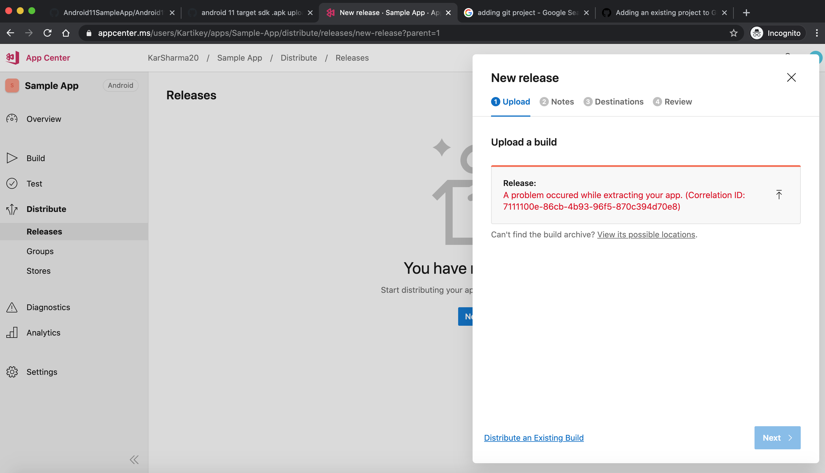 android 11 target sdk .apk upload failure · Issue #2130 · microsoft/appcenter · GitHub