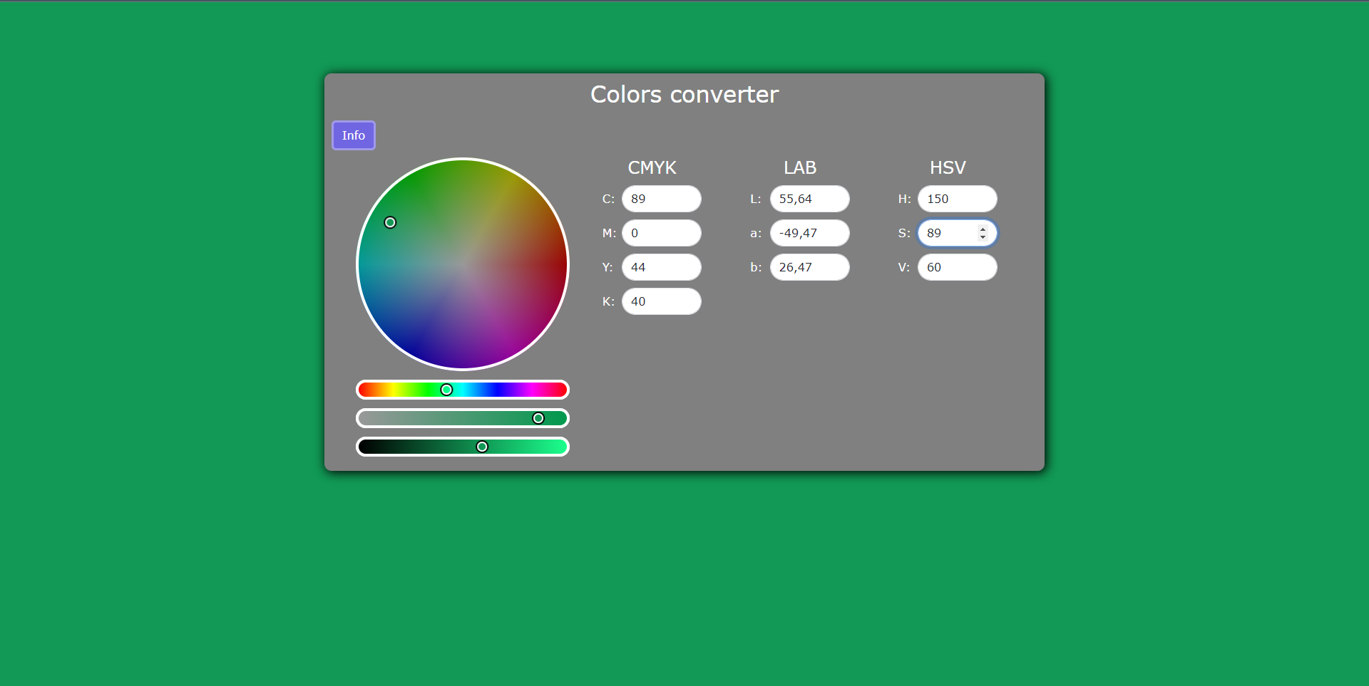 GitHub - nizierounicetas/ColorsConverter: Web application for ...