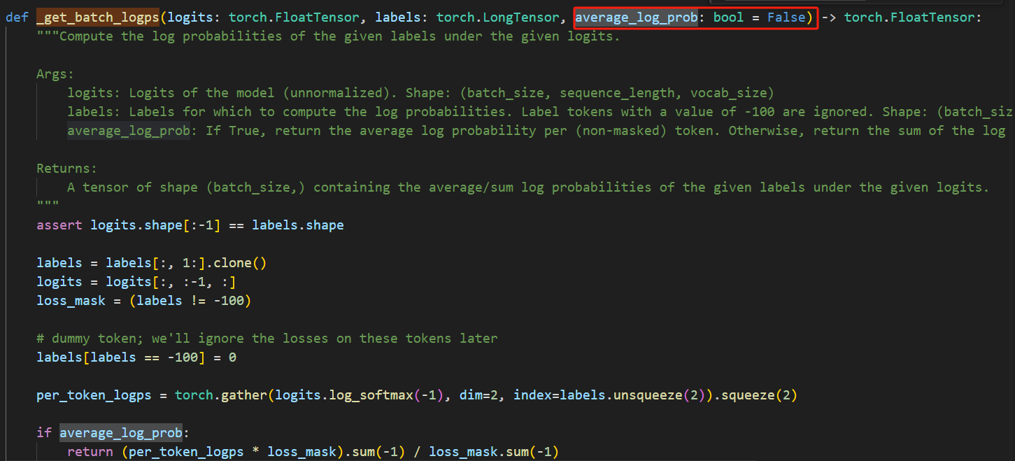 Questions about the average_log_prob parameter · Issue #44 · eric-mitchell/direct-preference ...