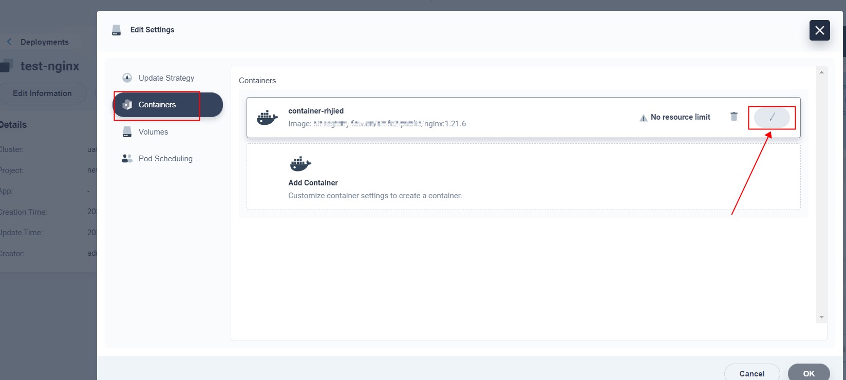 It's can't Edit Settings to containers who user role is platform-regular · Issue #5167 ...