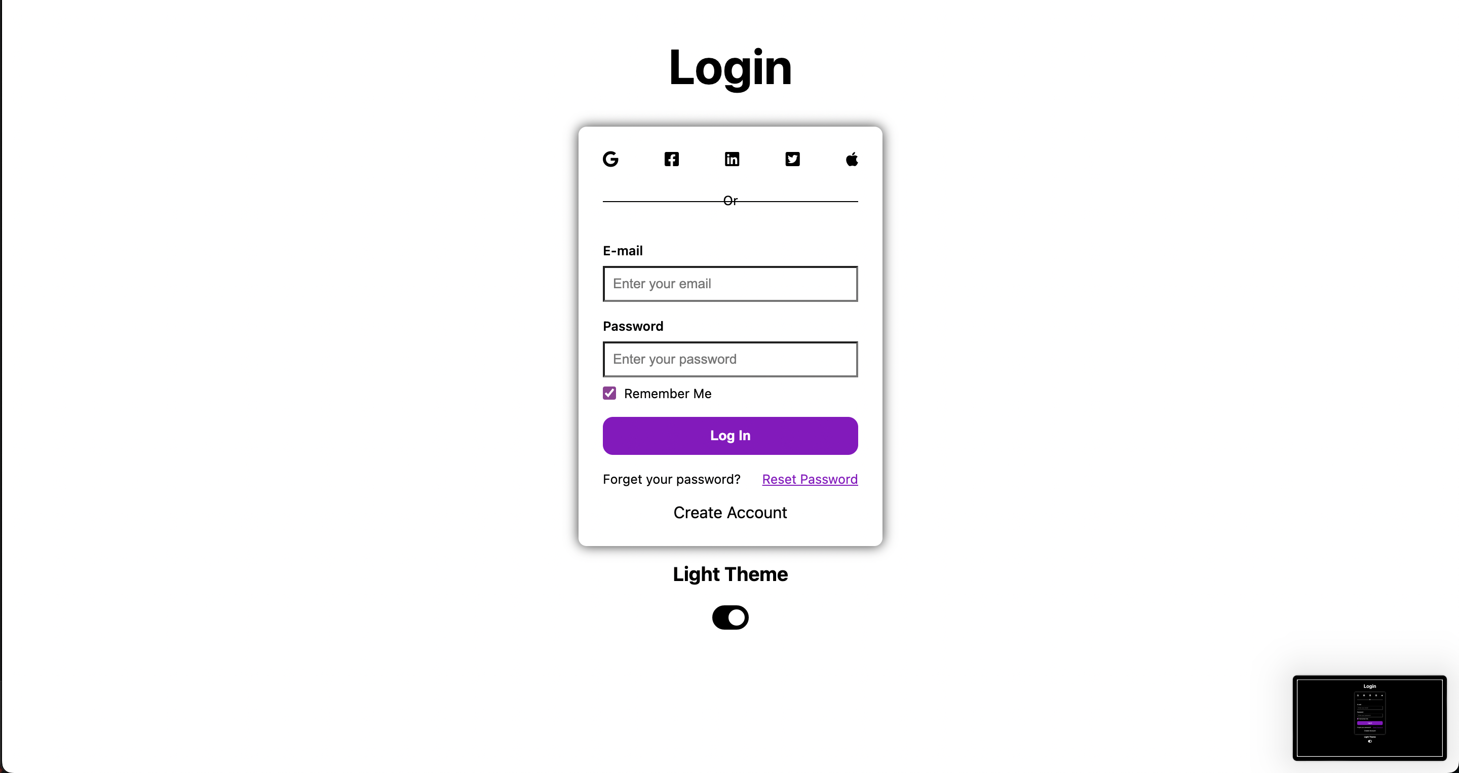 GitHub - caglapekoglu/React-Light-Dark-Theme: Login page with dark and ...