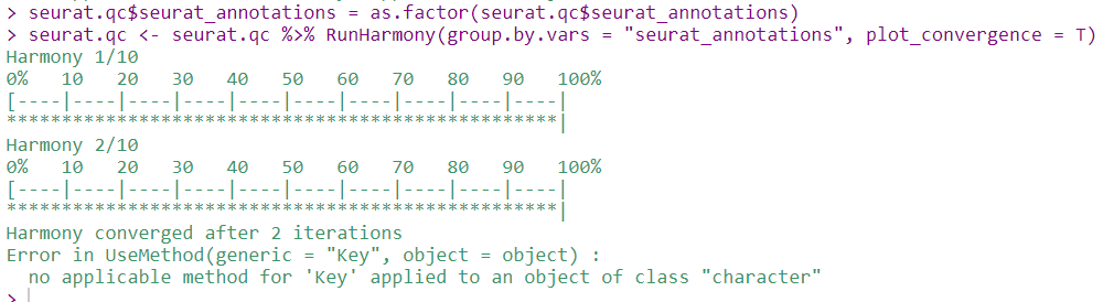 Error in harmonyObj$cluster_cpp() · Issue #169 · immunogenomics/harmony · GitHub