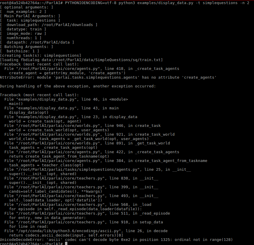 UnicodeDecodeError's · Issue #491 · facebookresearch/ParlAI · GitHub