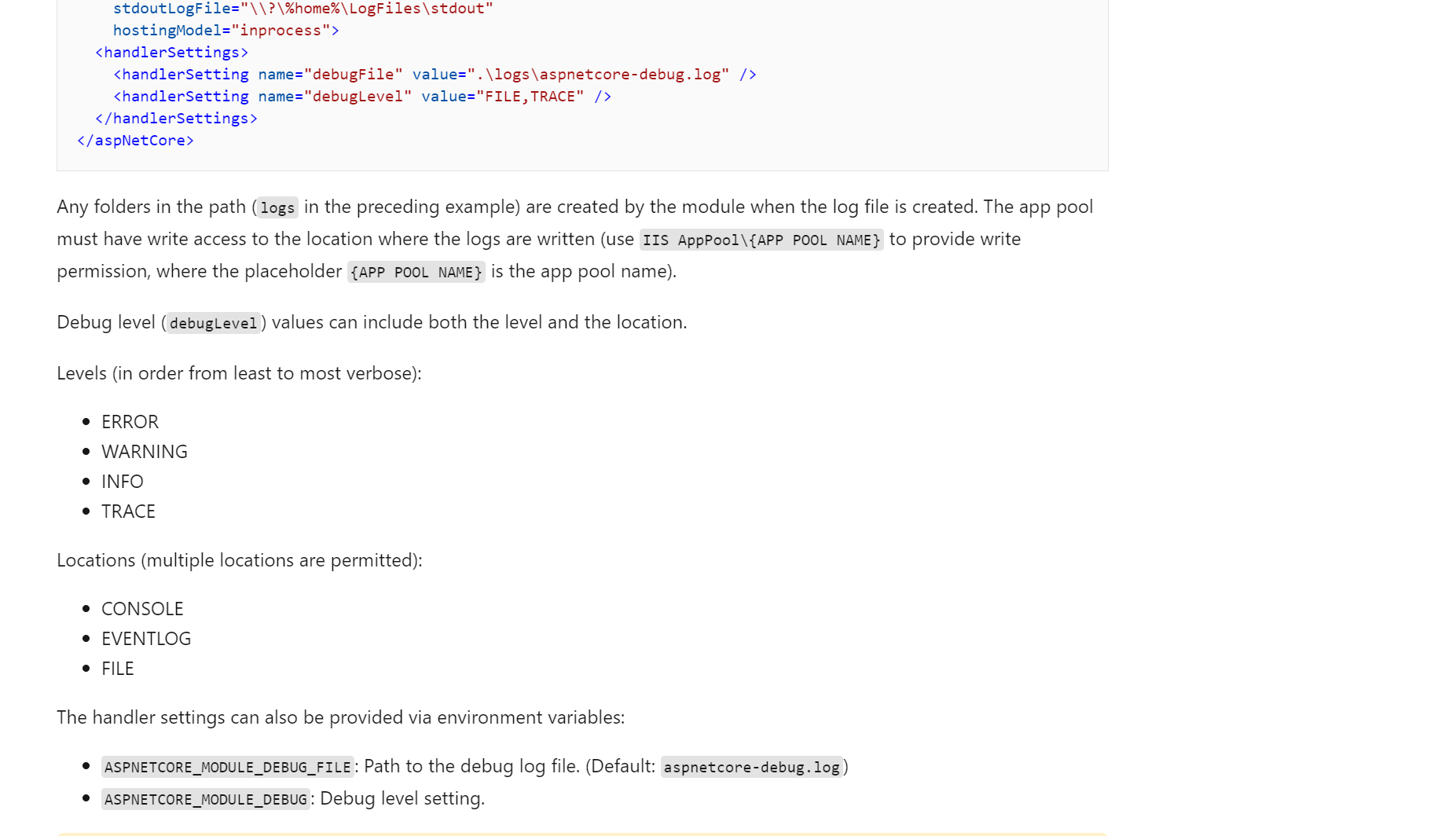 Aspnetcoremoduledebugfile Environment Variable Doesnt Work · Issue 22273 · Dotnet