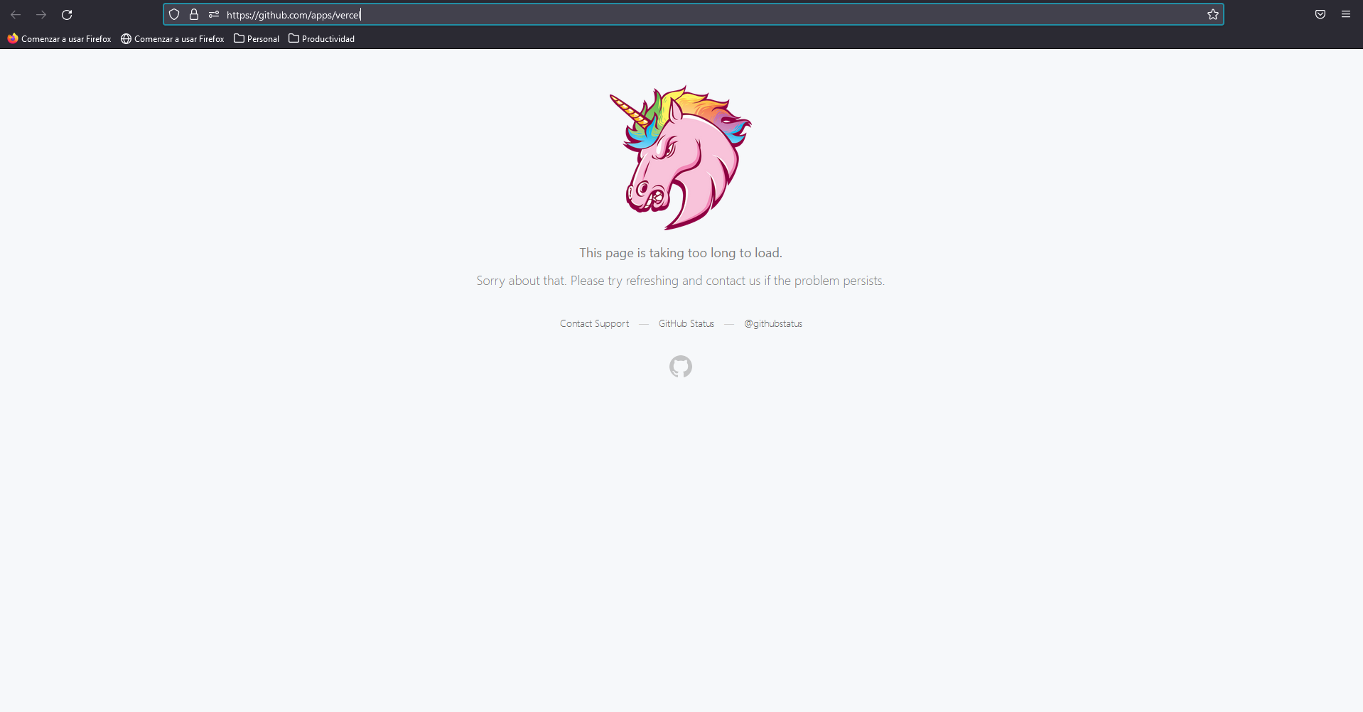 Once I'm logged in on GitHub, I can't access to any GitHub App page! Please, help me ...