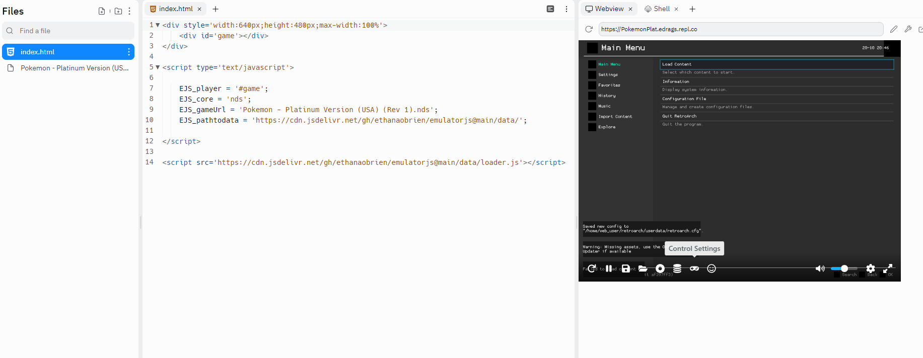 DS EmulatorJS sends straight to retro arch/Desume2015 menu and game doesn’t load · Issue #399 ...