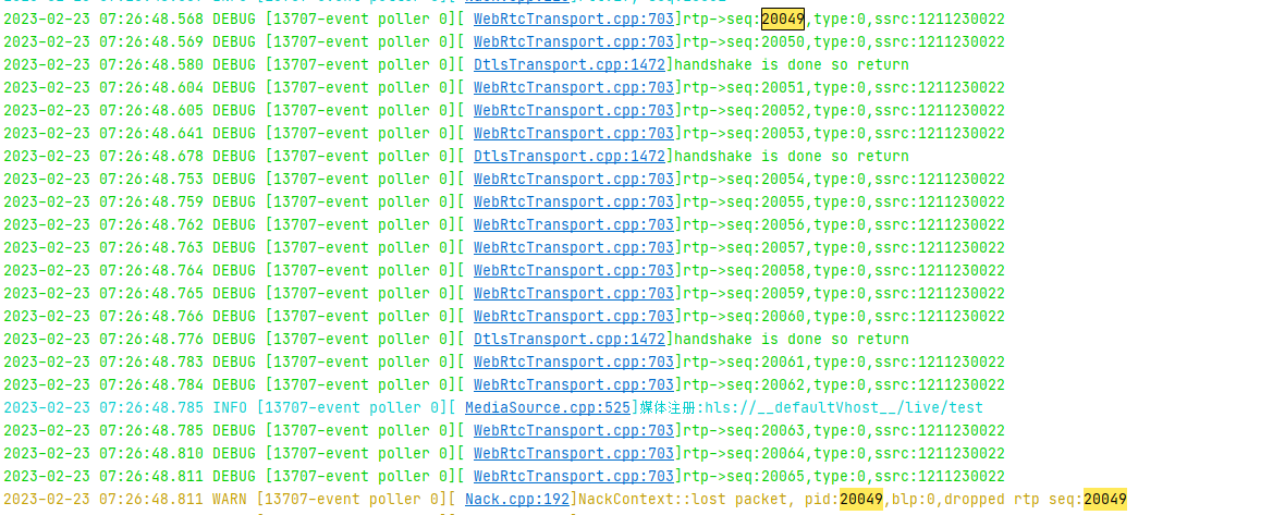 [BUG]: BUG 在webrtc推流时出现rtp时间戳回环之后导致后续的nack逻辑全部失效 · Issue #2249 · ZLMediaKit/ZLMediaKit · GitHub