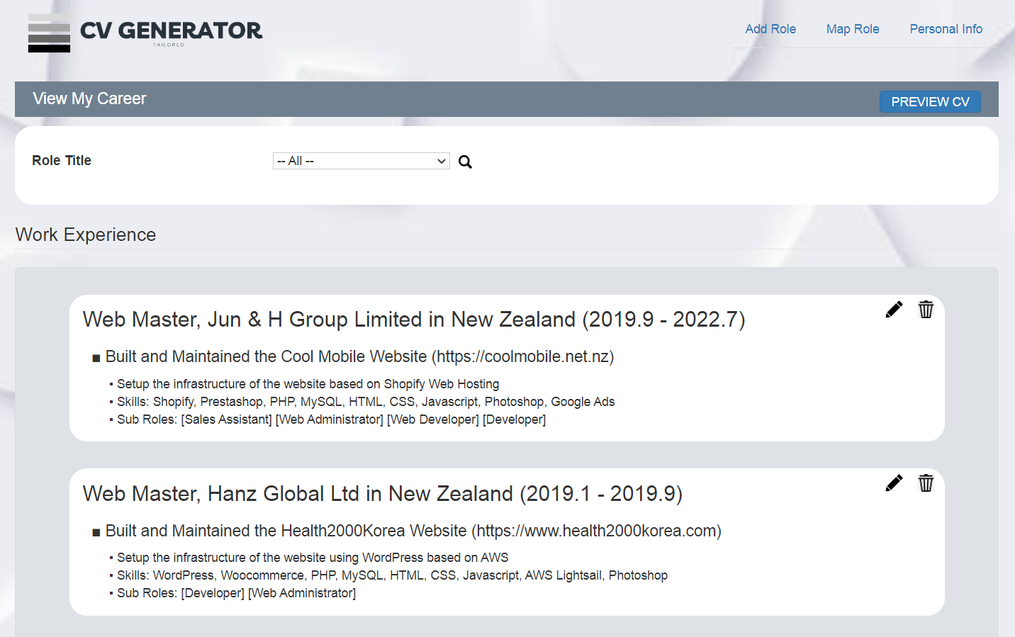 GitHub - Misunhwang/CVGenerator: CV Generator for Future Skill's Project