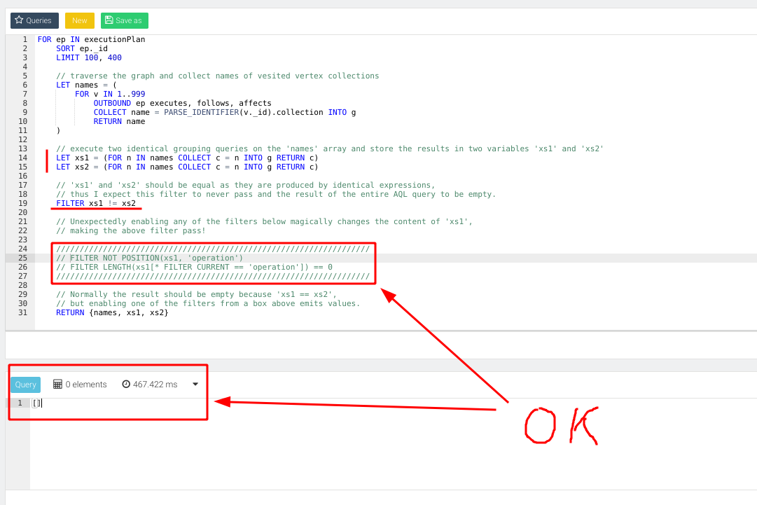 SORT in spliced subqueries sometimes forgets documents · Issue #12693 · arangodb/arangodb · GitHub