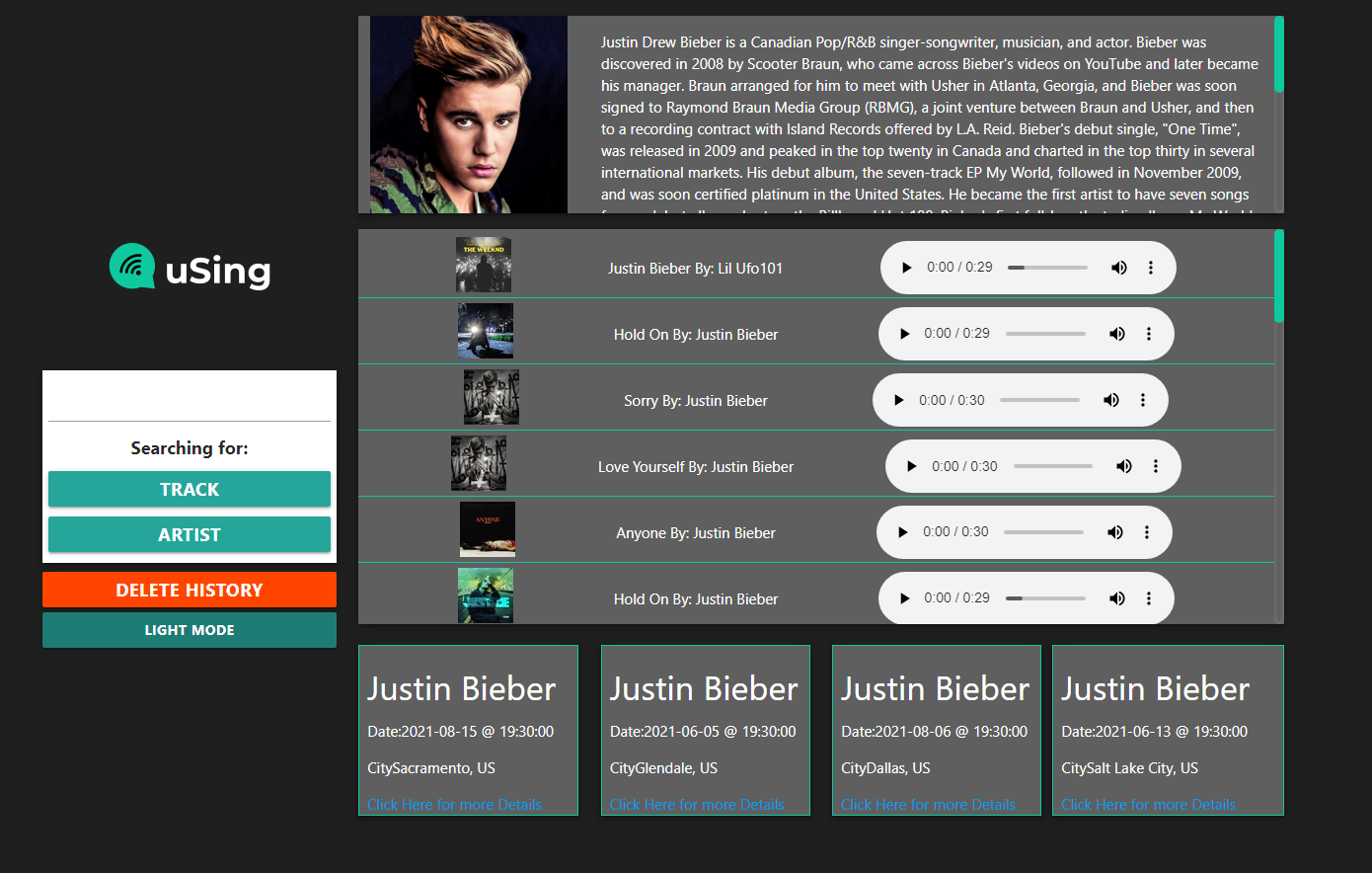 GitHub - jbryant4/uSing: An application to find our favorite songs/artists as well as their bio ...
