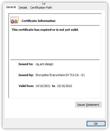 ng.ant.design site certificate expired · Issue #7685 · NG-ZORRO/ng-zorro-antd · GitHub