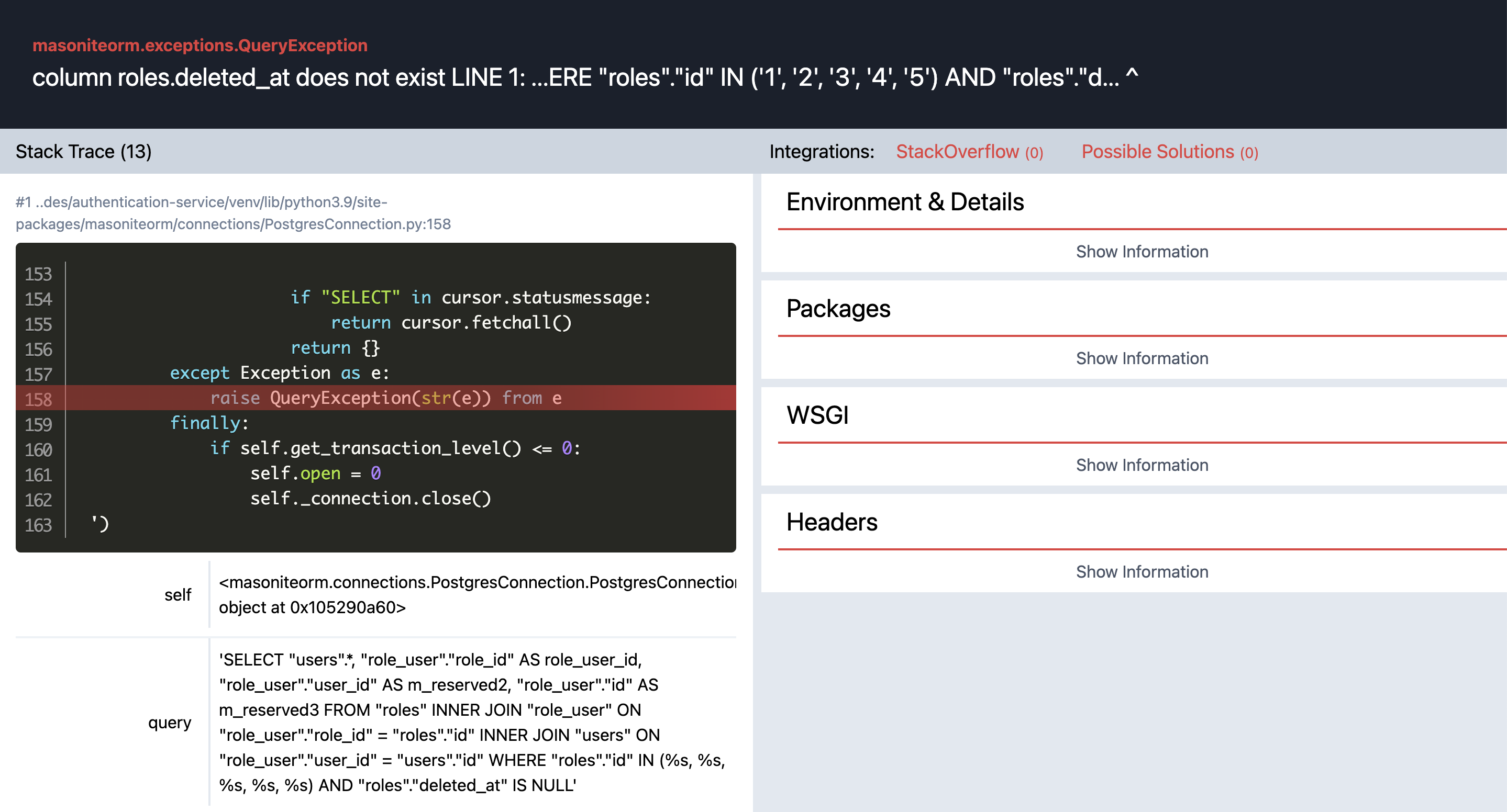 Issue While Using `with Users ` · Issue 565 · Masoniteframework Orm · Github