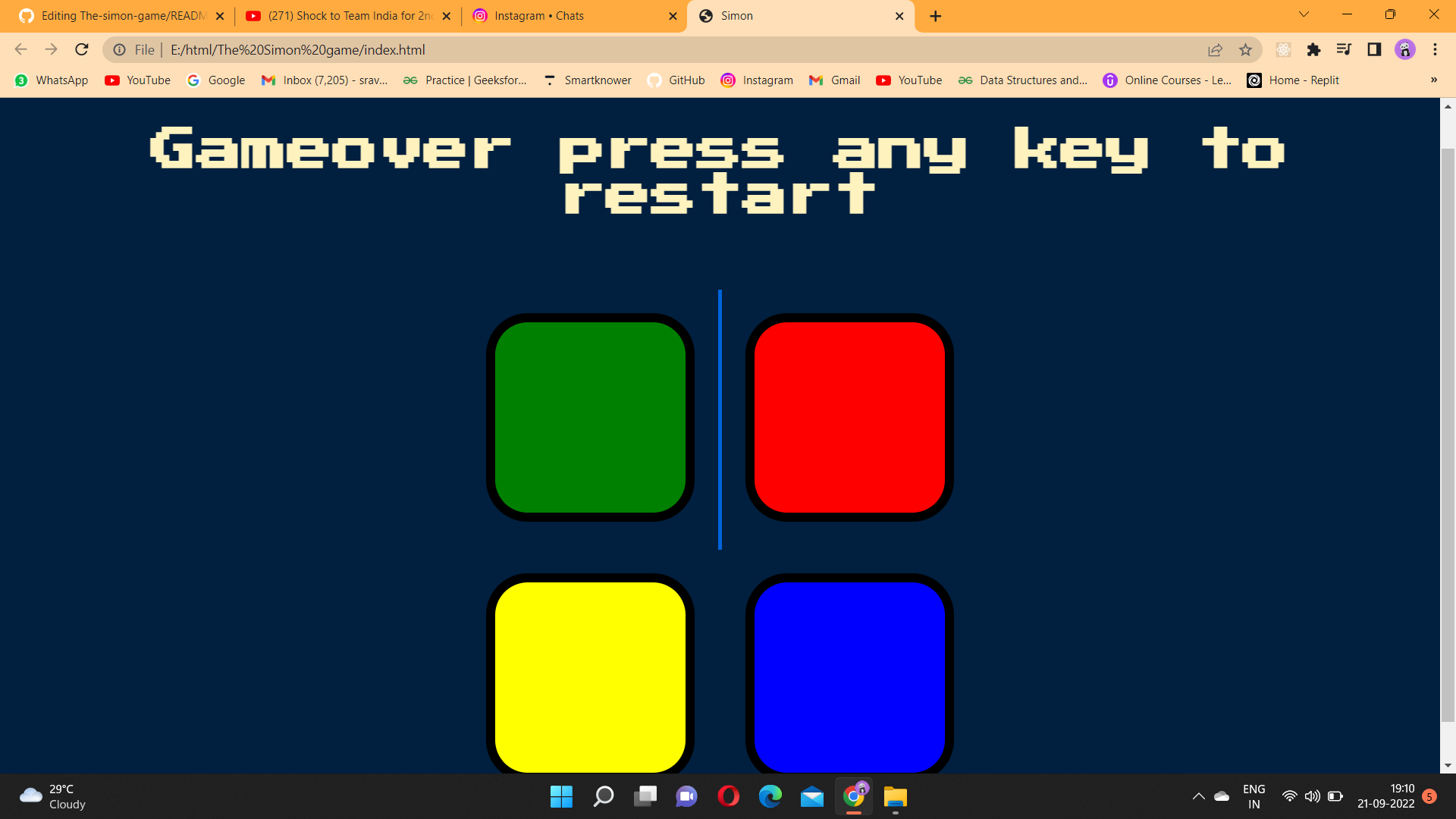 GitHub - sravanyesh/The-simon-game: GitHub Desktop tutorial repository