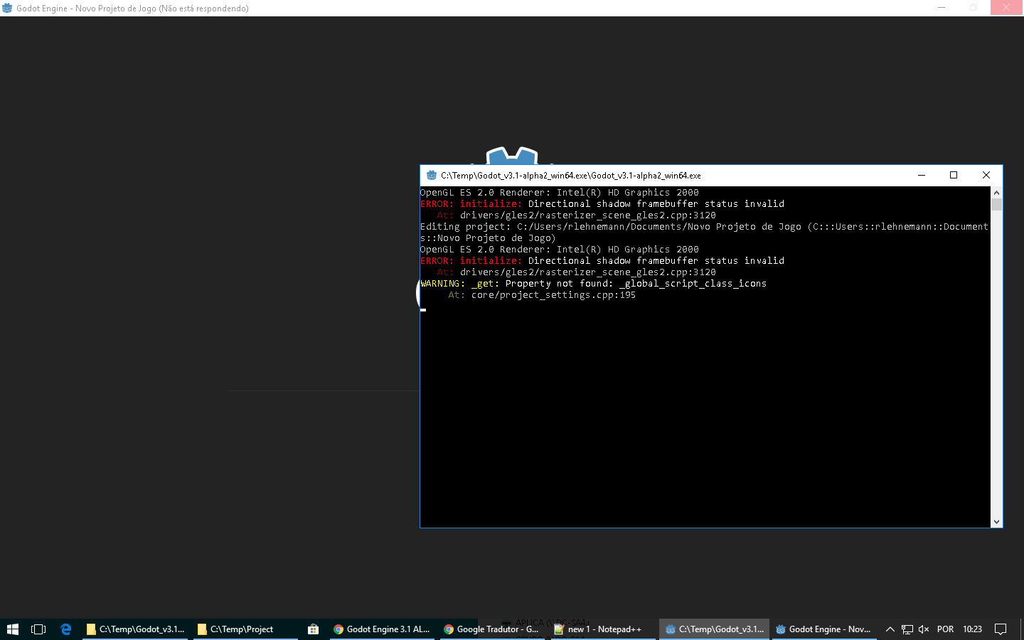 Godot Engine 3.1 ALPHA 2 don´t respond (resolved) · Issue #23585 · godotengine/godot · GitHub