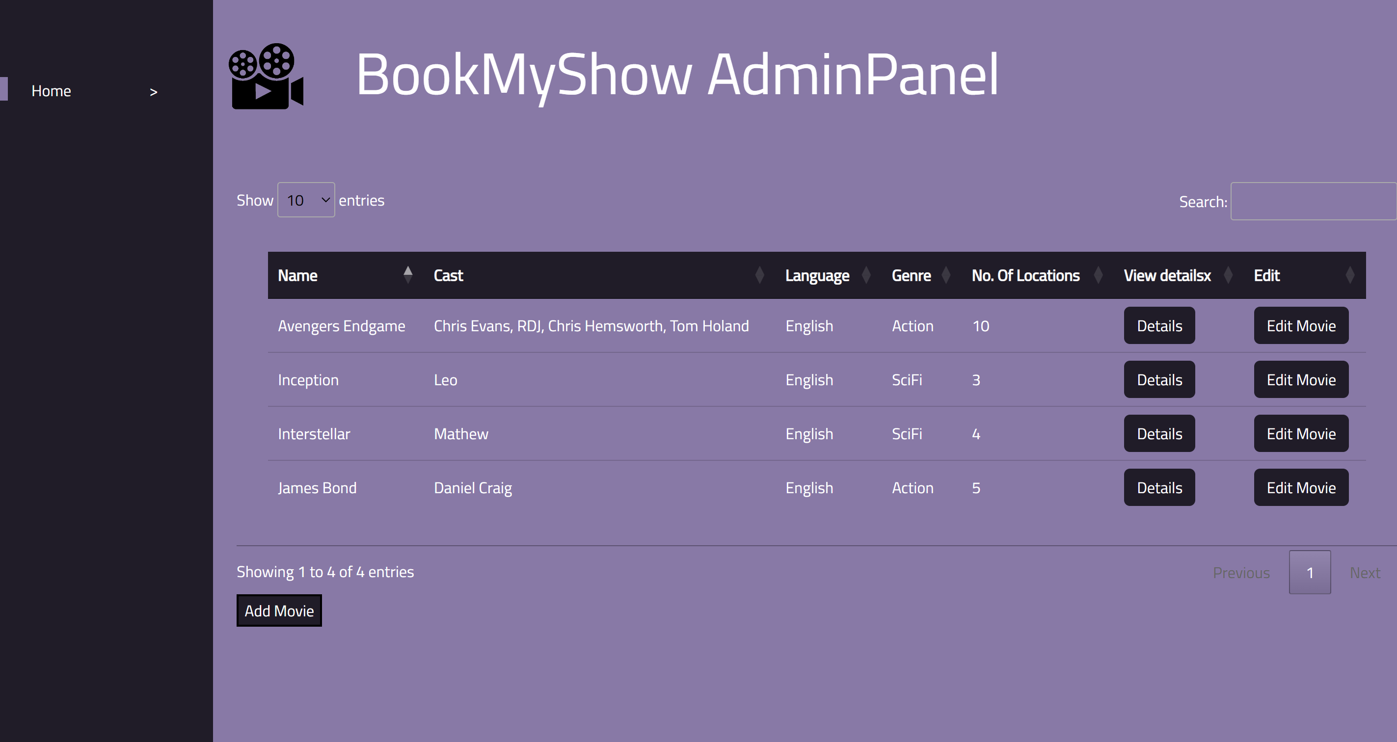 GitHub - NaveenJoyGit/BookMyShowAdminPortalClone