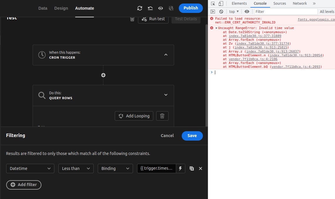Unable to filter date columns with Bindings in Automation · Issue #6836 · Budibase/budibase · GitHub