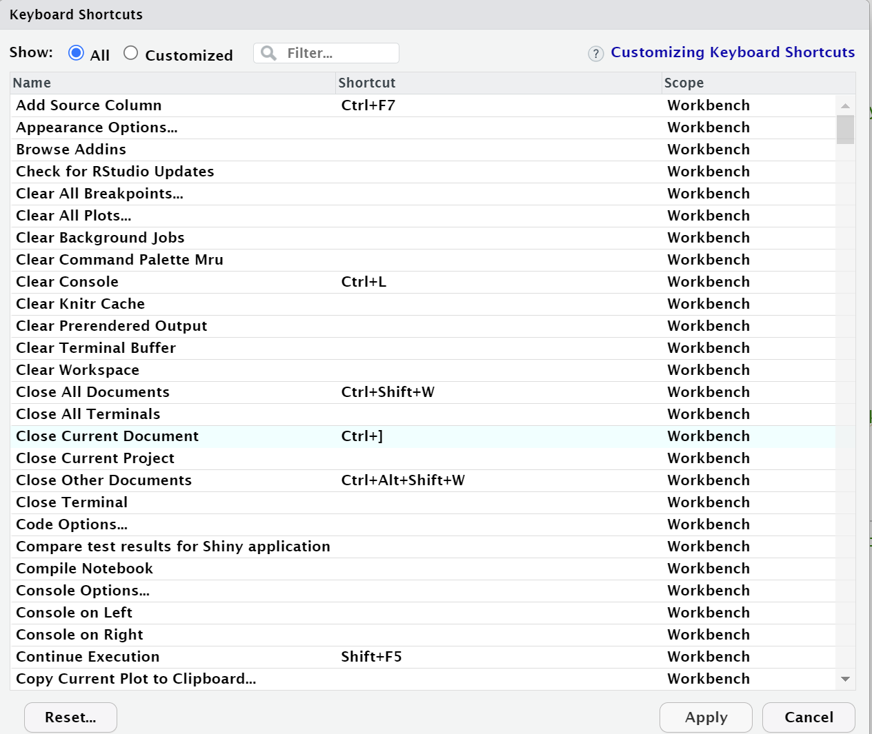 When opening RStudio, custom shortcut keys sometimes don't work. · Issue #13817 · rstudio ...