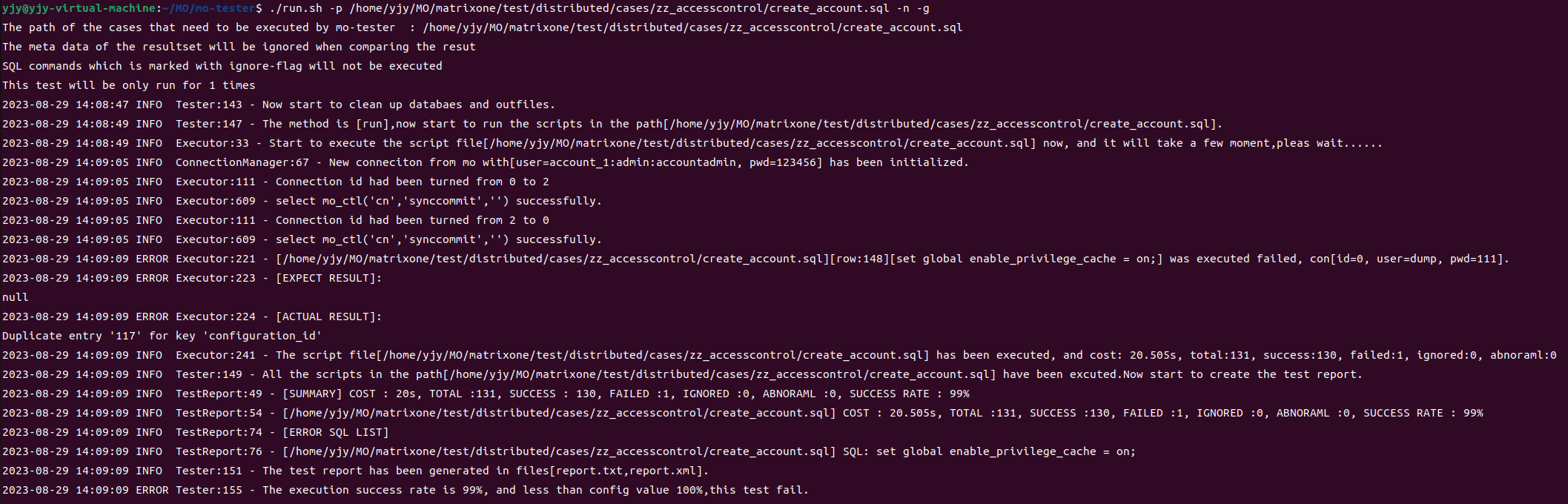 [Bug]: Local execution of bvt cases with Duplicate entry · Issue #11539 · matrixorigin/matrixone ...