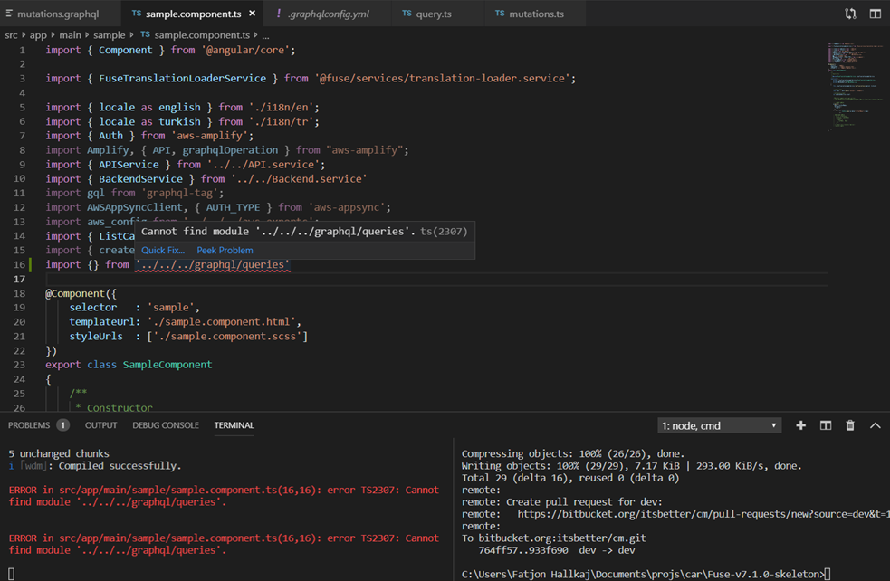 Cannot import graphql autogenerated files · Issue #1646 · aws-amplify/amplify-cli · GitHub