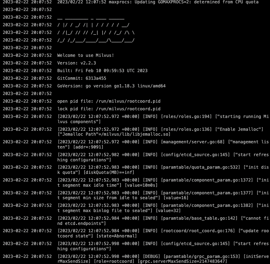[Bug]: if i restart milvus culster, i got "fail to save the role" by rootcoord · Issue #22350 ...