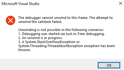 Unable to unwind exception on Xunit · Issue #79919 · dotnet/runtime · GitHub