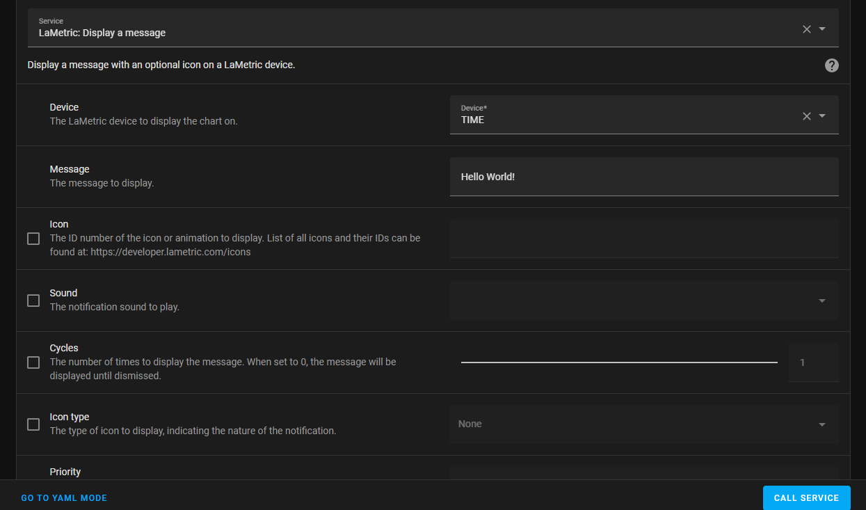 Unable to use service calls for LaMetric Time Clock · Issue #81637 ...