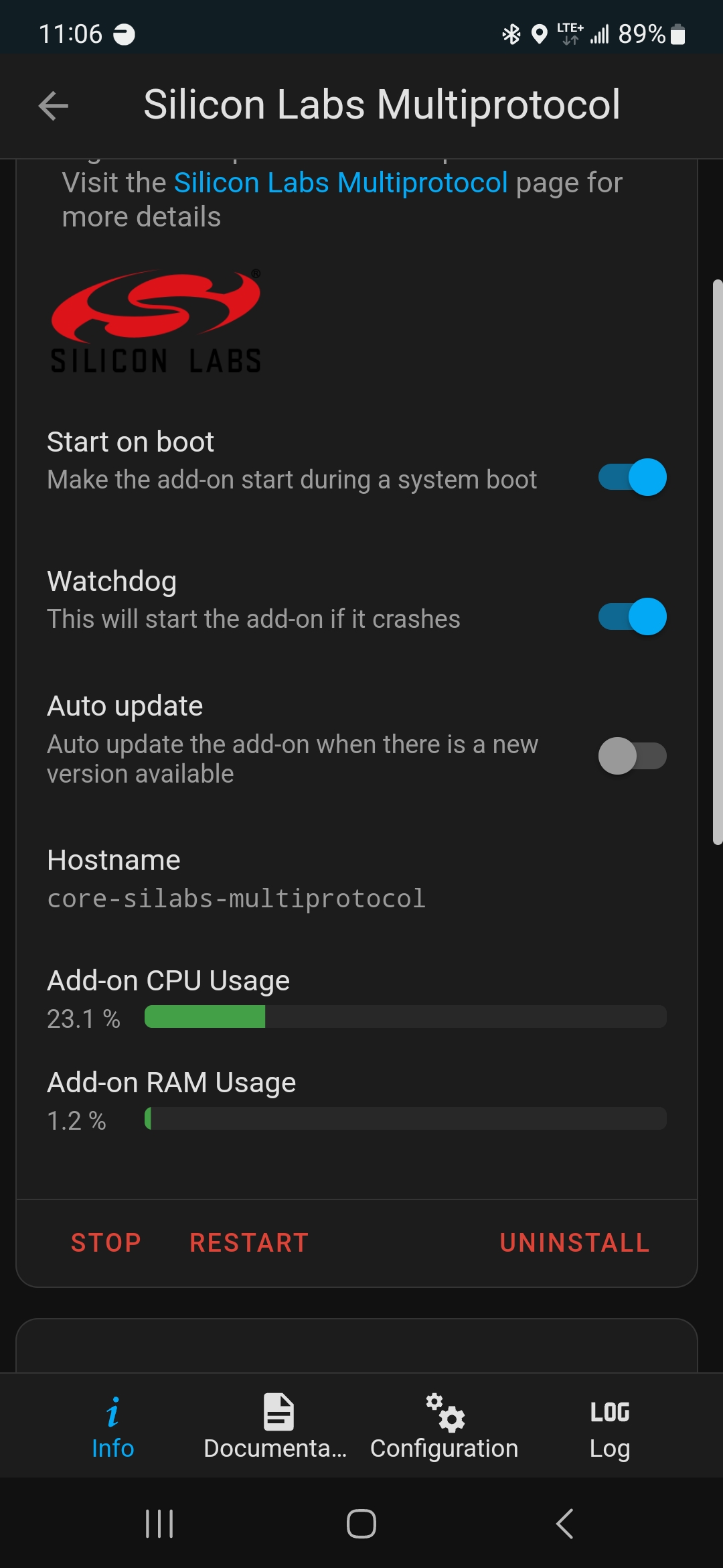 Silicon Labs Multiprotocol: all of sudden, increased CPU usage HAOS · Issue #3139 · home ...