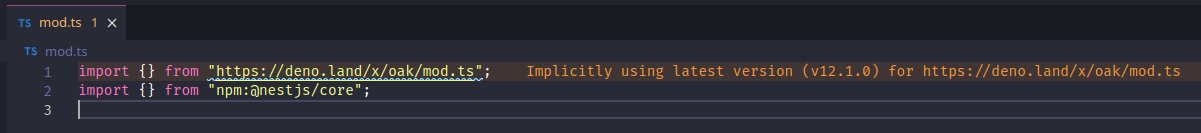 When importing npm modules, suggests to set a specific version · Issue #822 · denoland/vscode ...