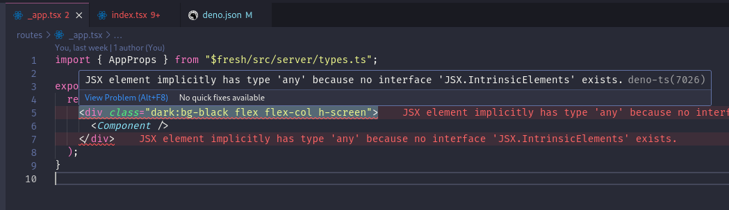 Jsx Element Implicitly Has Type Any Because No Interface Jsxtrinsicelements Exists When