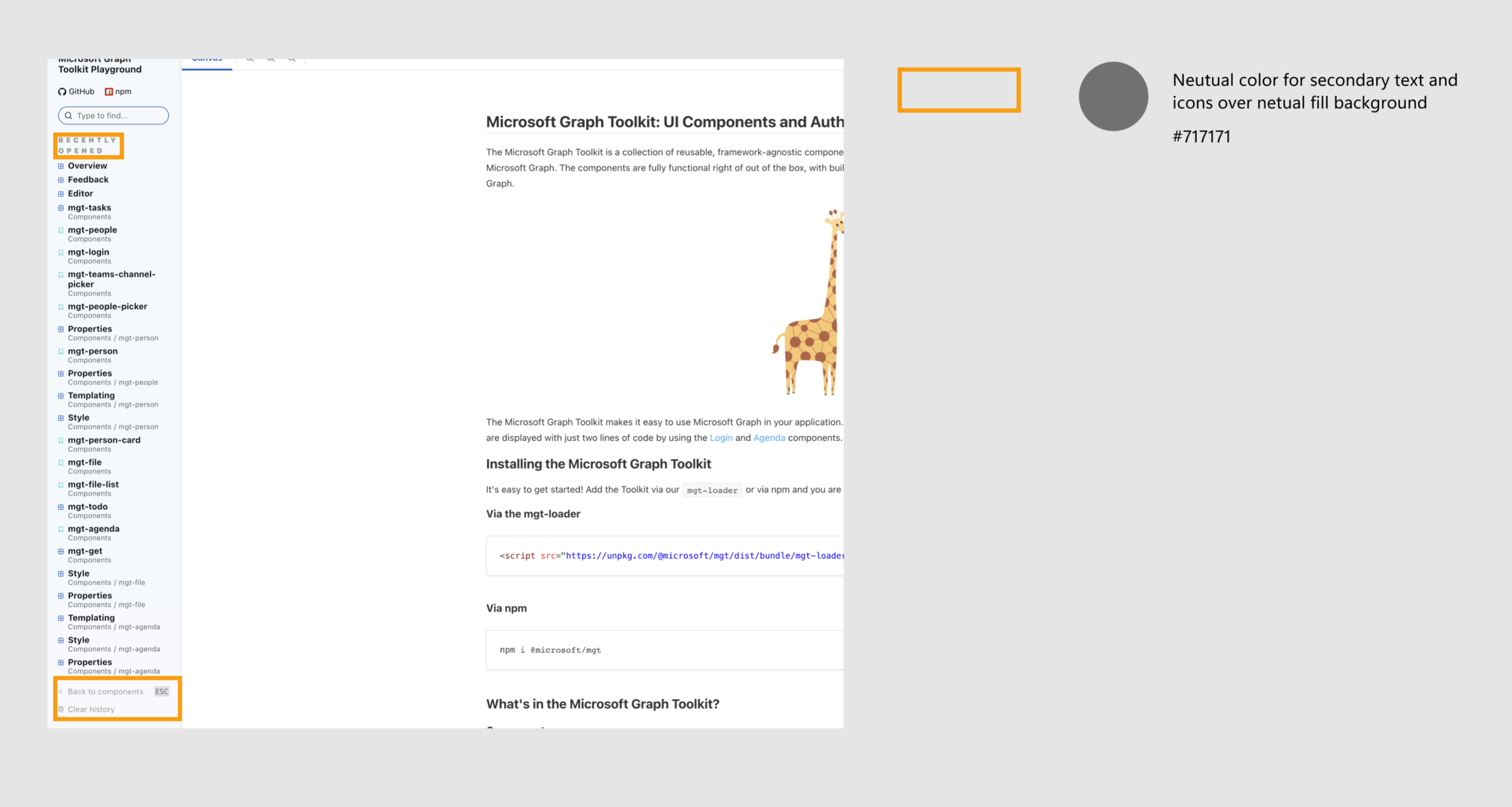 [Accessibility] [Microsoft Graph Toolkit Playground - Overview]: Ensures the contrast between ...