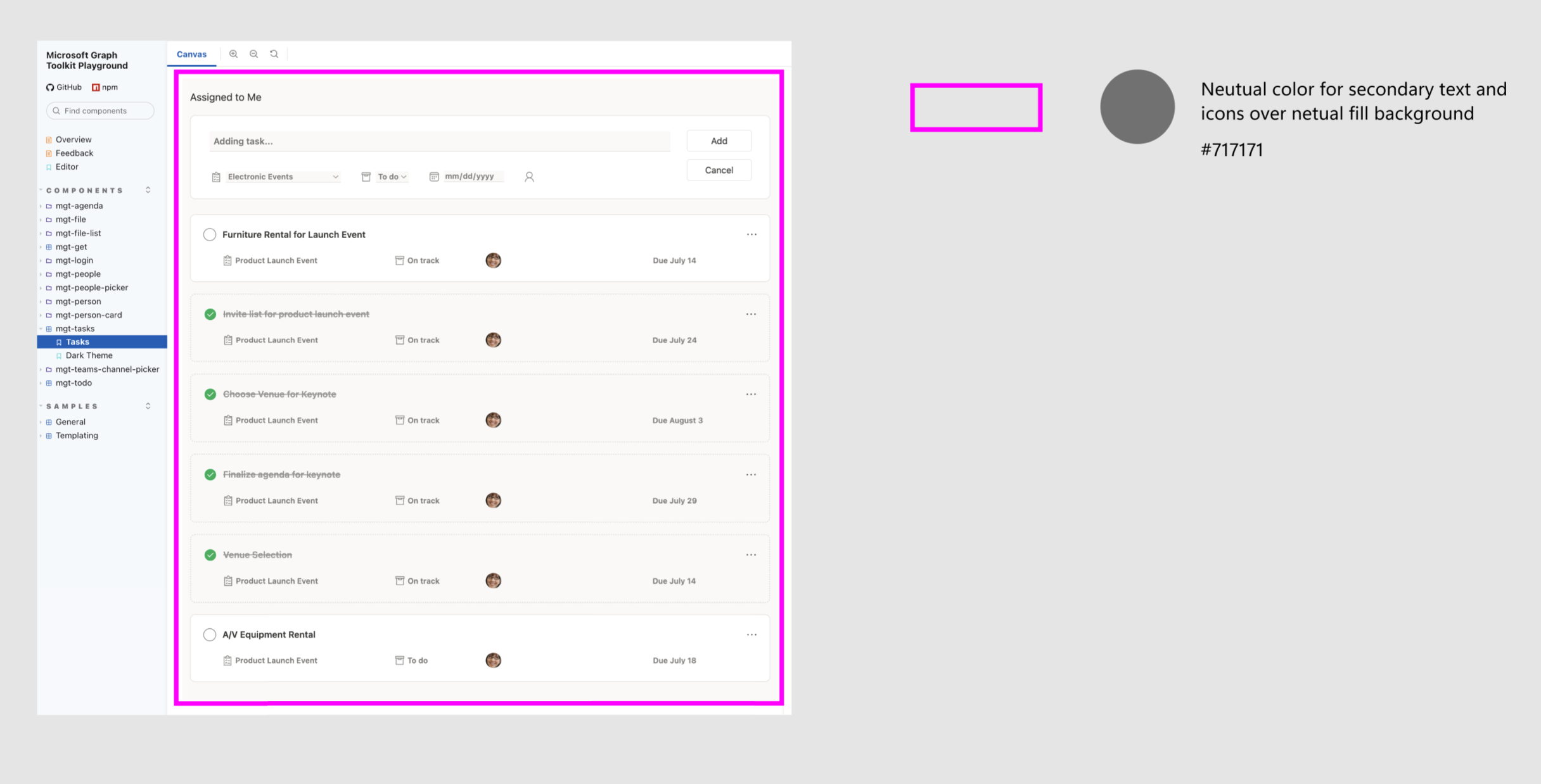 [Accessibility] [Microsoft Graph Toolkit Playground - Overview]: Ensures the contrast between ...