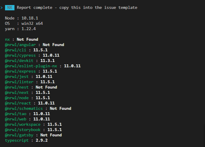 Schematics - error TS5042: Option 'project' cannot be mixed with source files on a command line ...