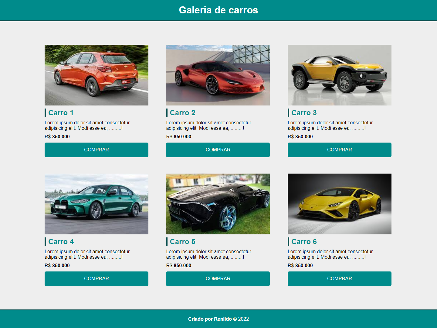 GitHub - renildobsantos/Site-Html-Css: Projeto de um site galeria de carros com html e Css.