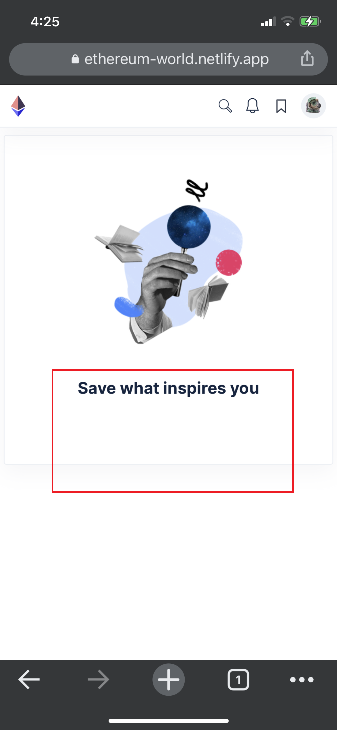 No description displayed on the Saved Posts UI when empty. · Issue #857 ...