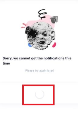 Infinite loading is displayed on the Notifications UI when empty and ...