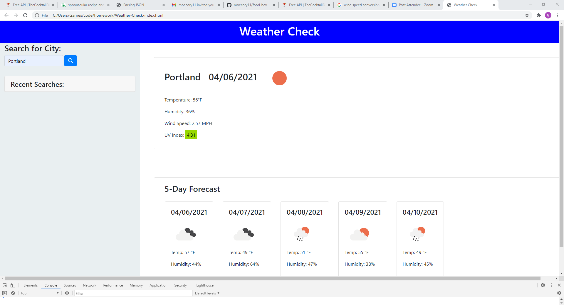 GitHub - Gene16422/Weather-Check: Using API to check on weather